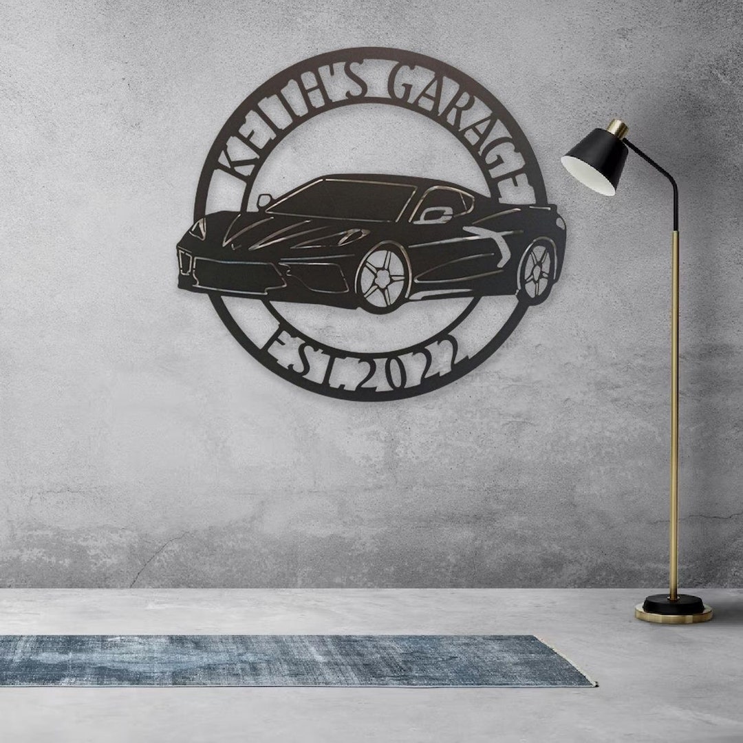 Corvette C8 Metal Sign, Chevrolet Sign, Garage Sign, Car Lover Gifts ...
