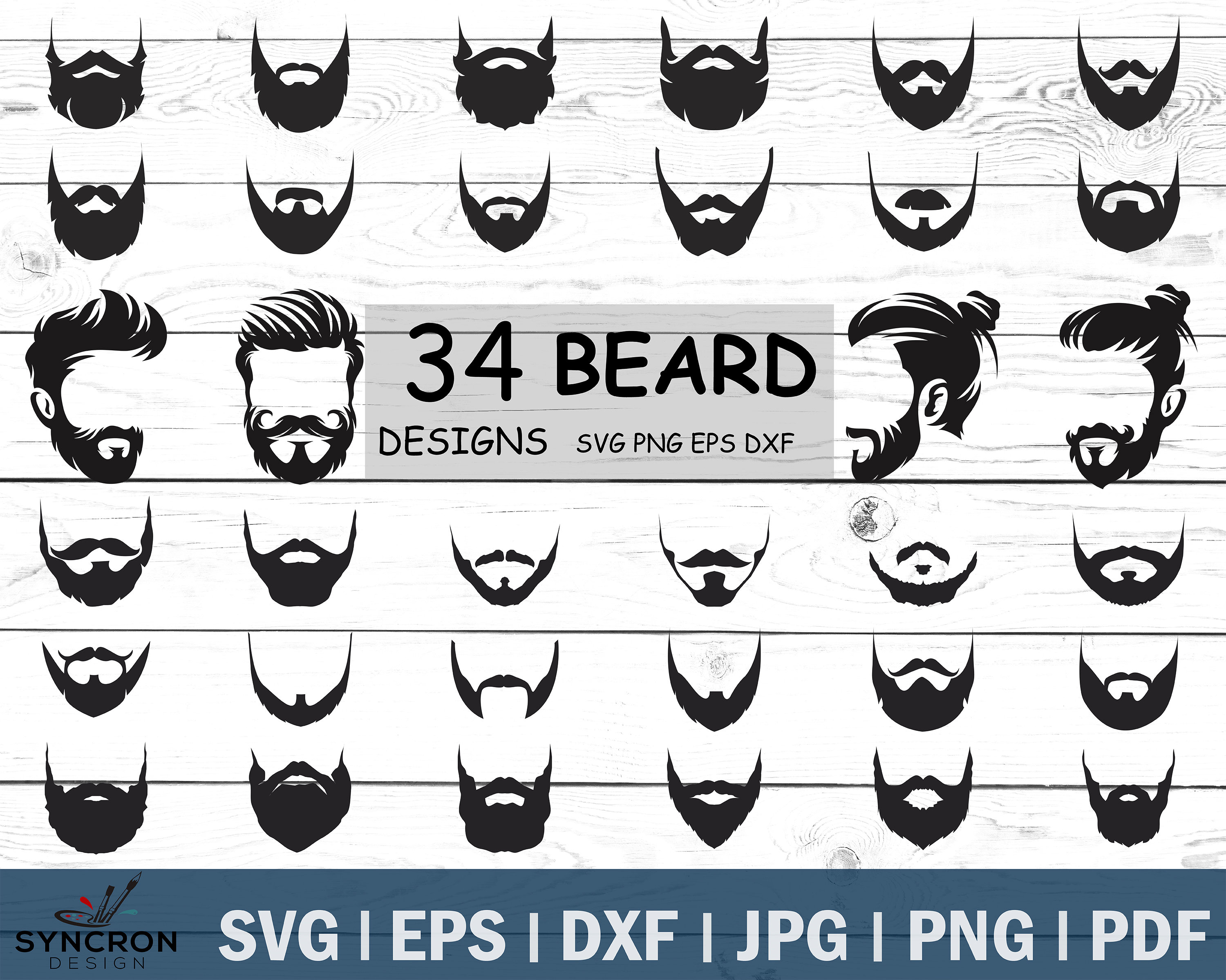 Beard Svg Bundle Long Beard Svg Beard Clilpart Hipster Svg - Etsy Singapore