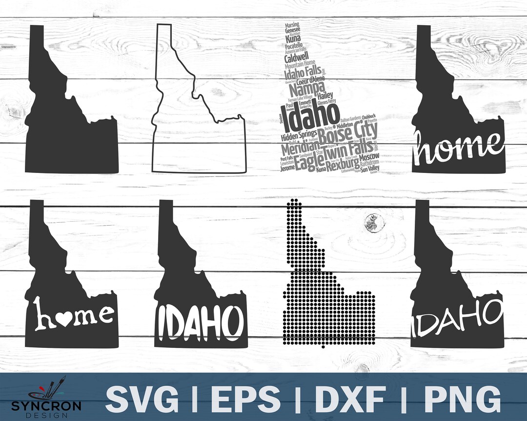 Idaho State SVG Idaho Outline SVG Cut Files DXF Files Commercial Use ...