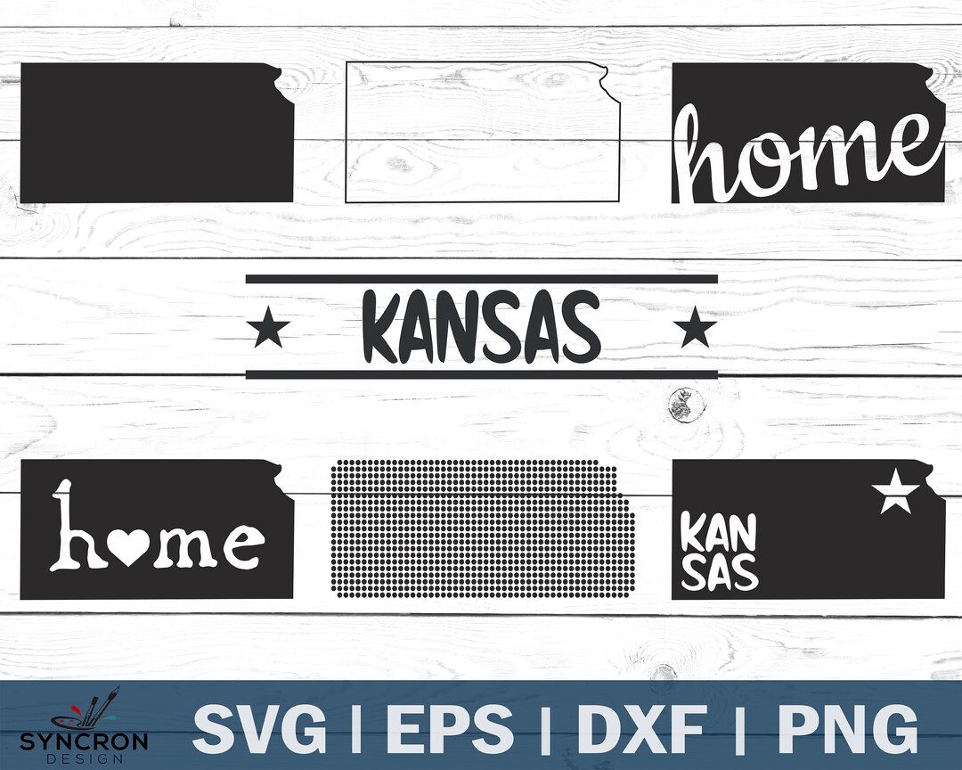 Kansas State SVG Kansas Outline SVG Cut Files DXF Files Commercial Use ...