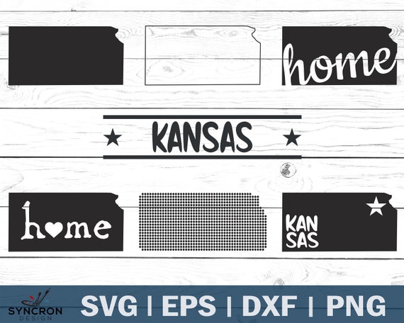 Kansas State SVG Kansas Outline SVG Cut Files DXF files | Etsy