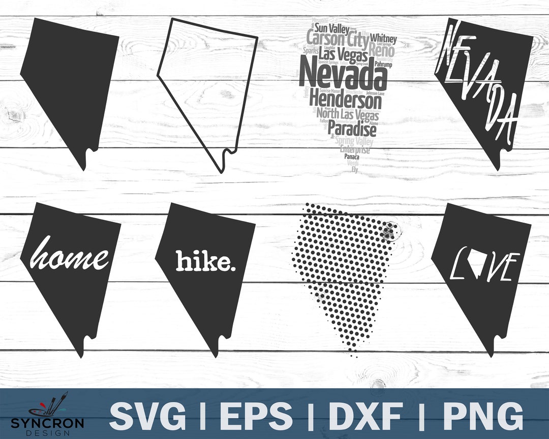 Nevada State SVG Nevada Outline SVG Cut Files DXF Files Commercial Use ...