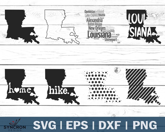 Louisiana State designs Digital Download file svg png eps dxf cutter ...