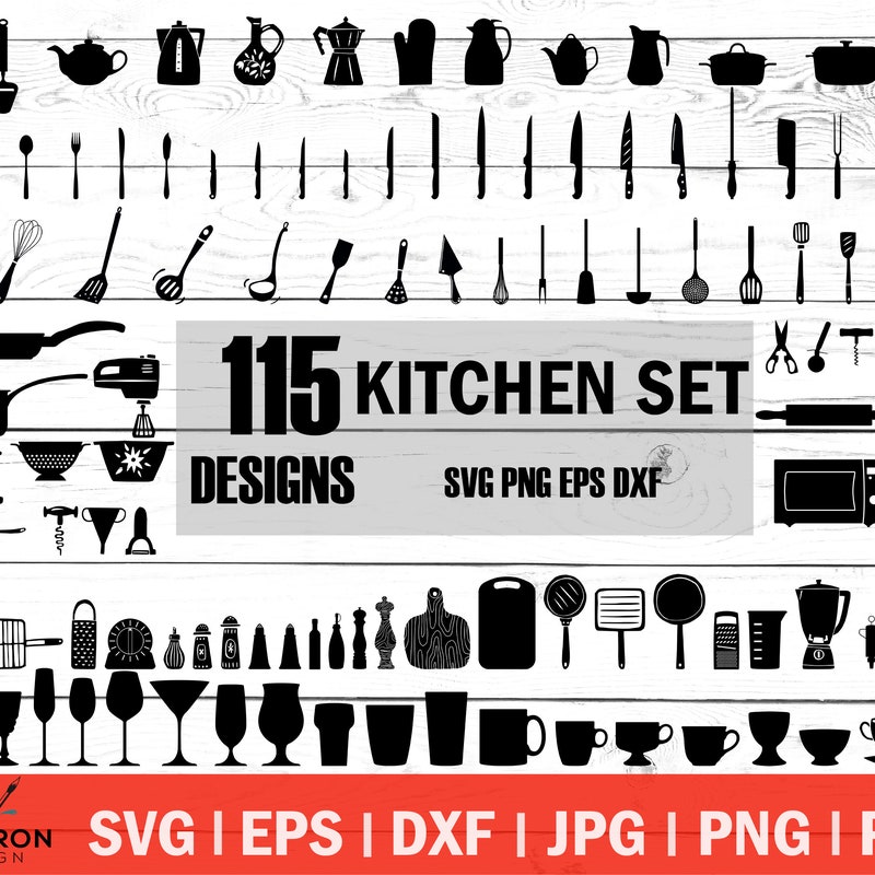 Kitchen Utensils Svg - Etsy