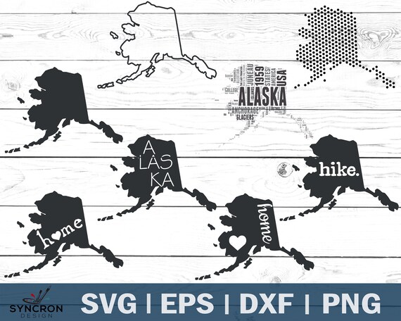Alaska State SVG Bundle Alaska Outline SVG Svg Cut Files | Etsy