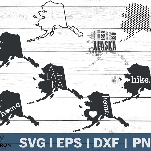 Alaska Maps Svg - Etsy