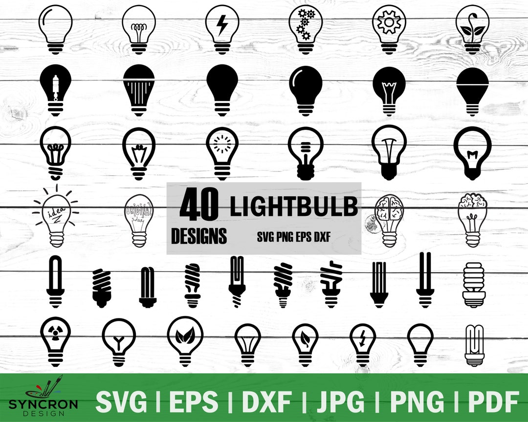 Light Bulb Svg, Bulb Svg, Light Bulb Clipart, Lightbulb Svg, Light Bulb ...