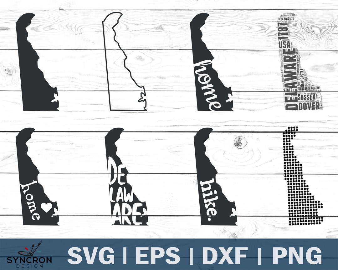 Delaware State SVG Delaware Outline SVG Cut Files DXF Files Commercial ...