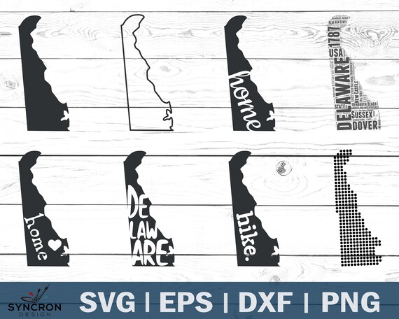 Delaware State SVG Delaware Outline SVG Cut Files DXF - Etsy