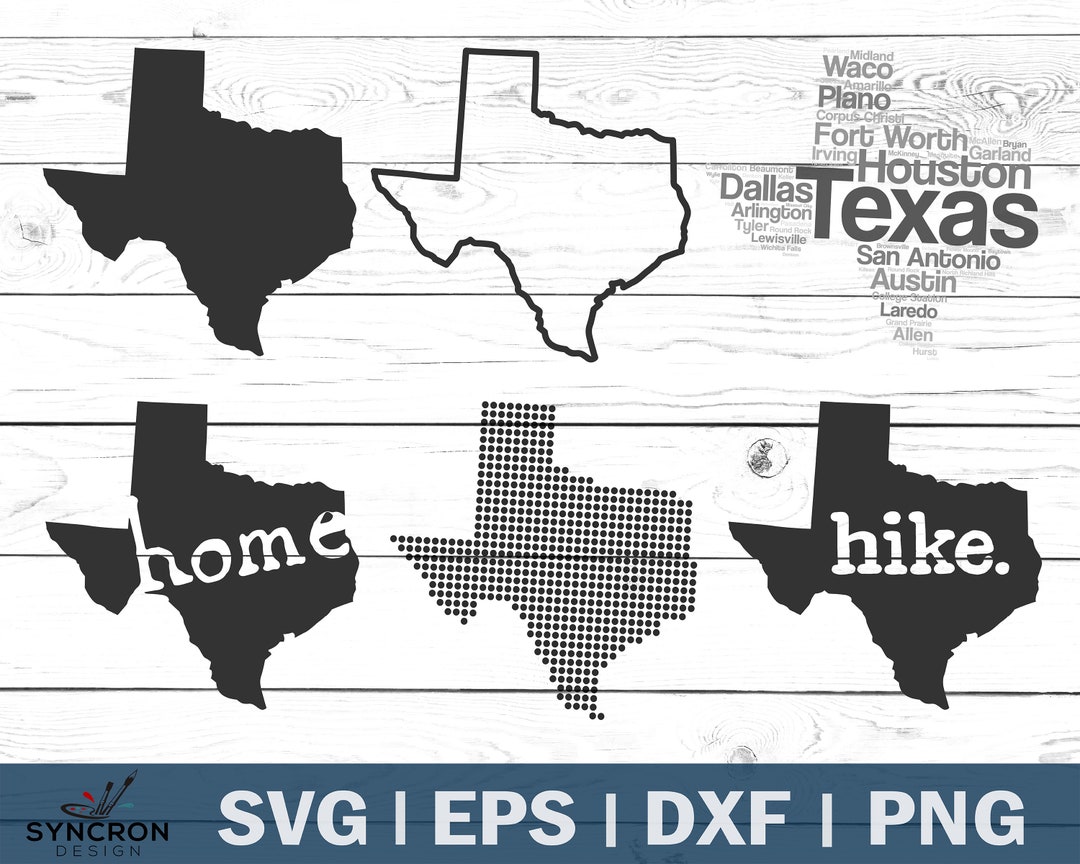 Texas State SVG Texas Outline SVG Cut Files DXF Files Commercial Use ...