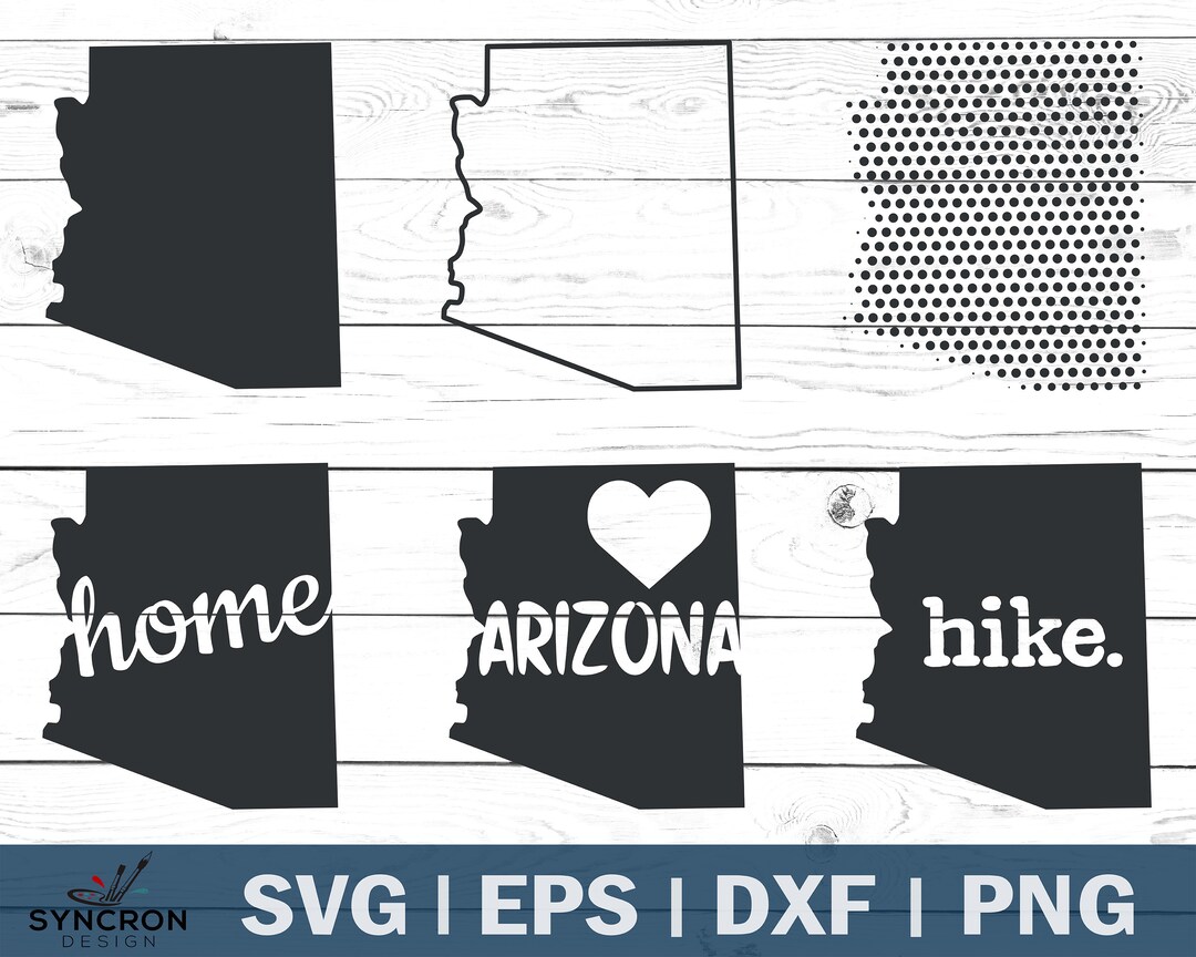 Arizona State SVG Bundle Arizona Outline SVG Cut Files DXF Files ...