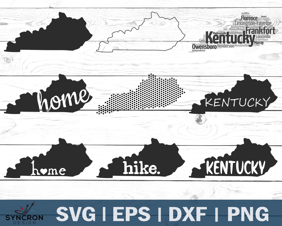 Kentucky State SVG Kentucky Outline SVG Cut Files DXF Files Commercial ...