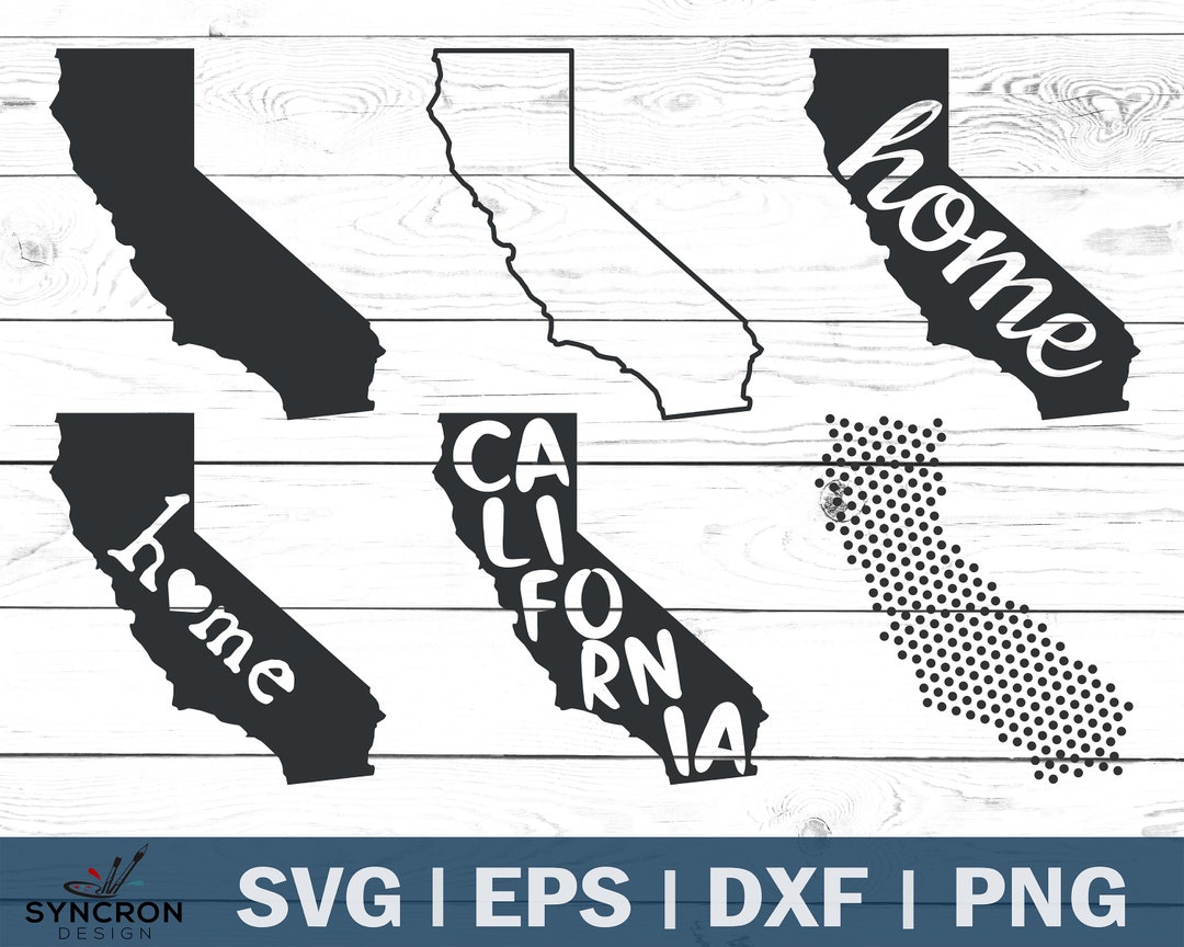 California State SVG Bundle California Outline SVG Cut Files DXF Files ...