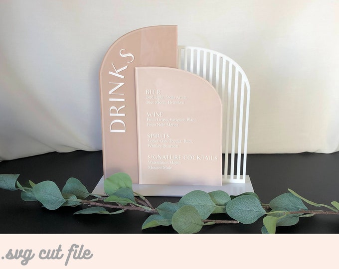 Acrylic Bar Sign Arch Wedding Bar Sign Layered Acrylic - Etsy