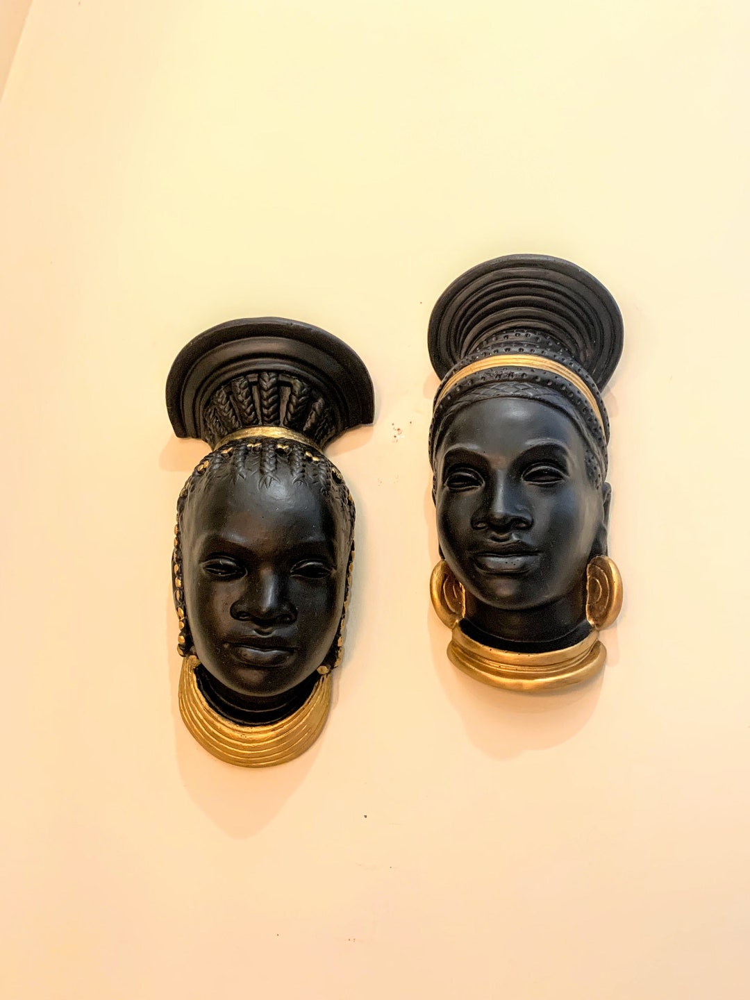 African Queen Wall Statue & African Princes Wall Statuette, Mother ...