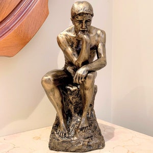 The Thinker, Thinking Man Statue ,10.5" Tall, Nude Man Sitting ...