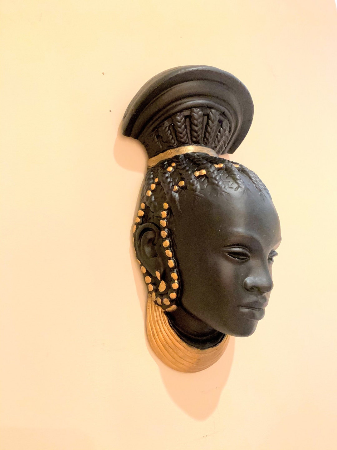 African Princess Wall Statue & Statuette, 10 Tall, African Woman Wall ...