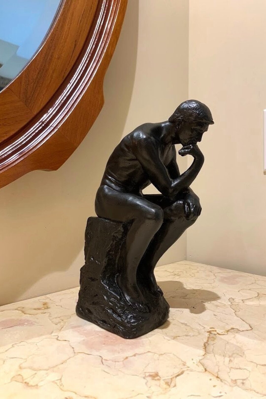 The Thinker, Thinking Man Statue ,10.5 Tall, Nude Male Sitting ...