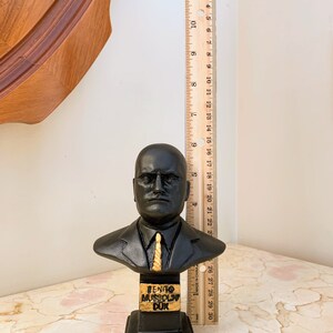 Benito Mussolini Bust, Small Mussolini Statuette 6" Tall, WW2 Mussolini ...