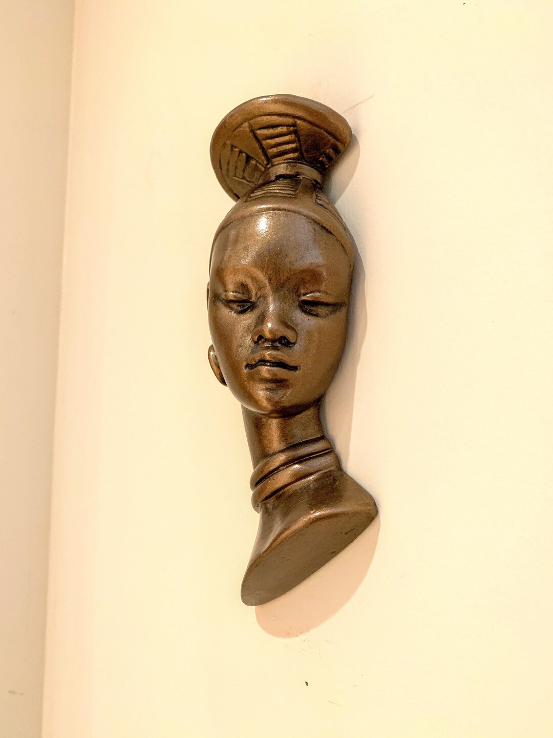 African Woman Wall Décor, Small African Princess Statue, Statuette, 8 ...