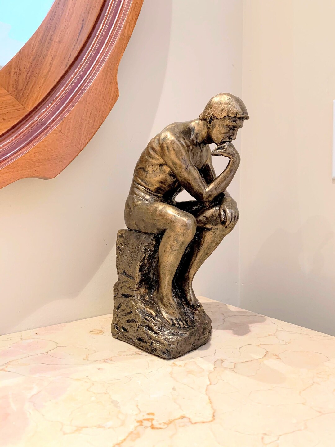 The Thinker, Thinking Man Statue ,10.5" Tall, Nude Man Sitting ...