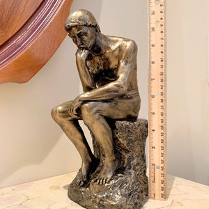 The Thinker, Thinking Man Statue ,10.5" Tall, Nude Man Sitting ...