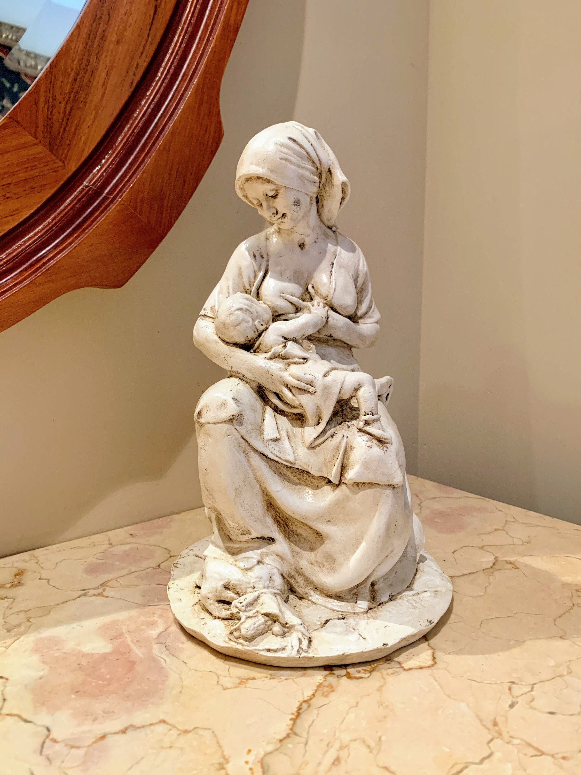 Nursing Mother Statue Breastfeeding Mother Statuette Mother | Etsy