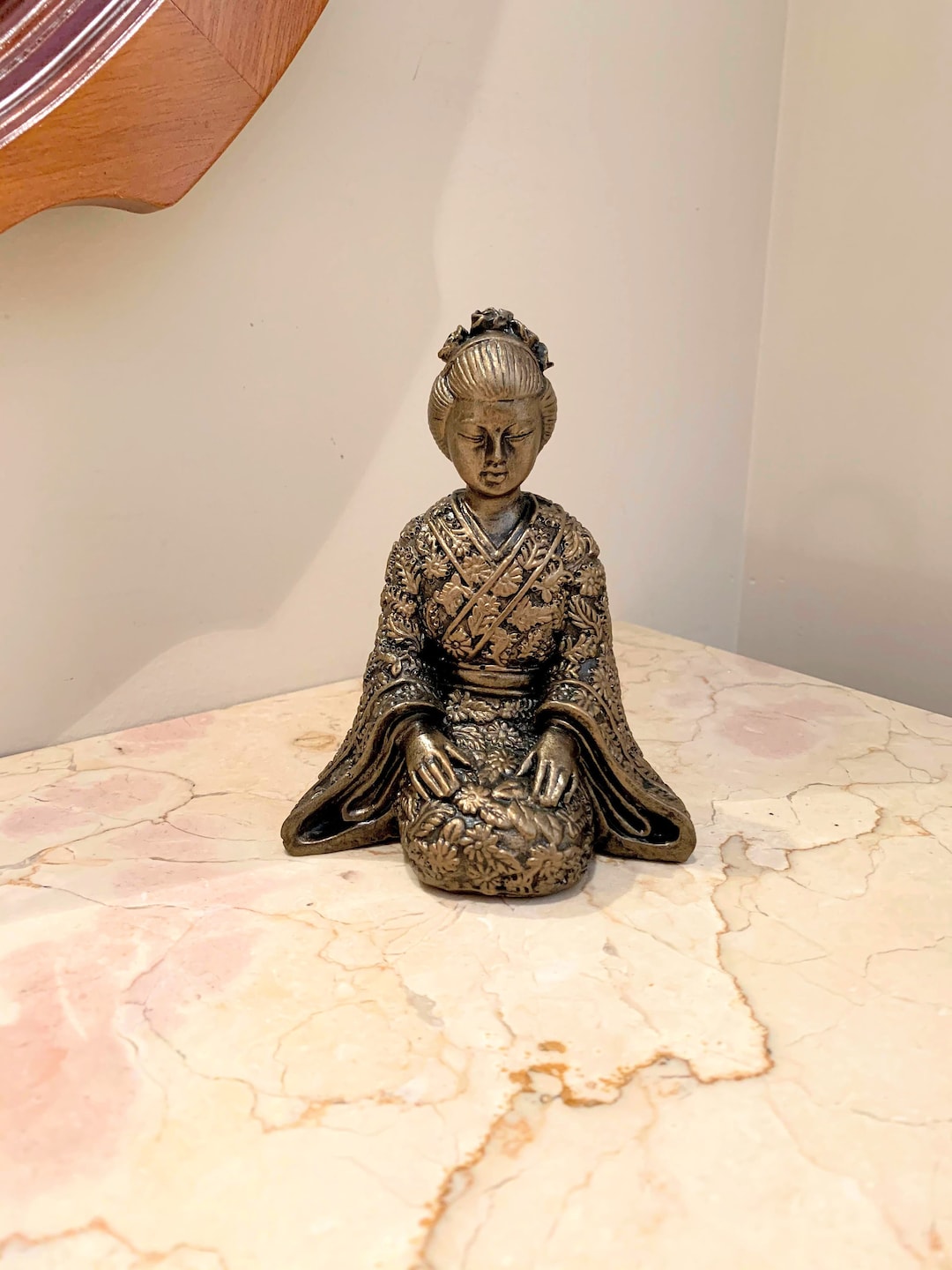 Geisha Girl, Geisha Statue, Japanese Kneeling Woman Figurine, 5.75 ...