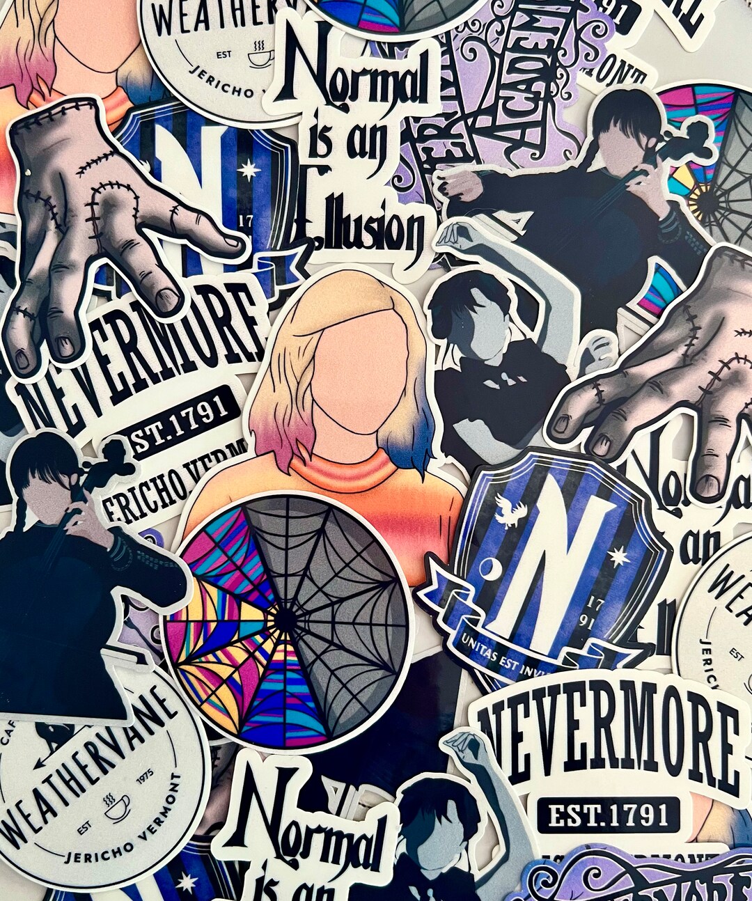 2 Wednesday Addams Nevermore Enid Sticker 20 Pack Bundle Tumbler Coffee ...