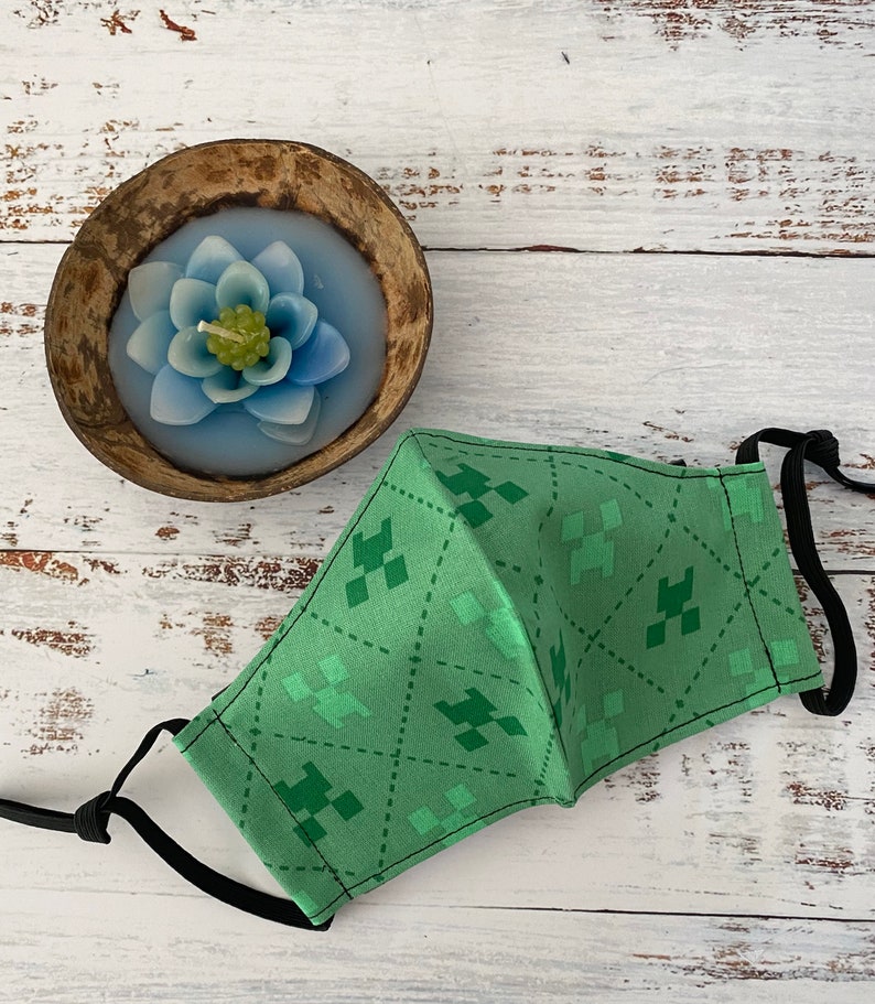 Minecraft Fitted Face Mask Kids & Adults | Etsy