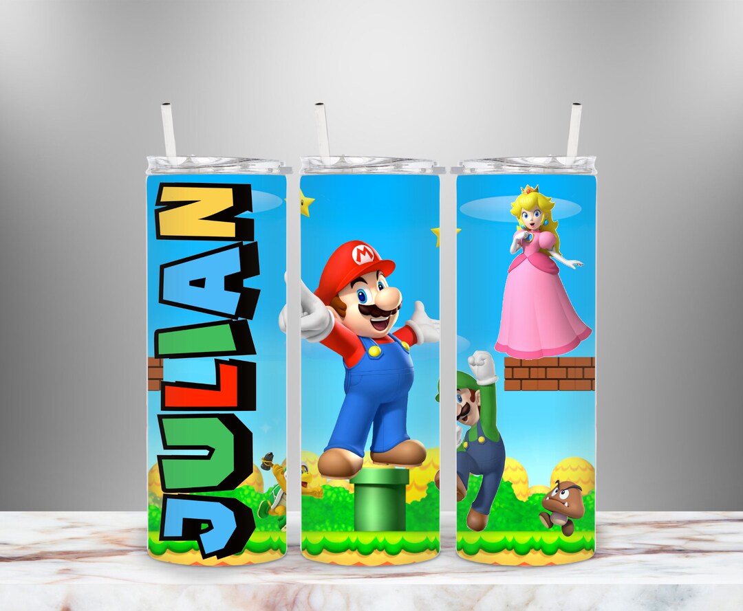 Mario Brothers Personalized 20 Oz Skinny Tumbler Cup Water - Etsy