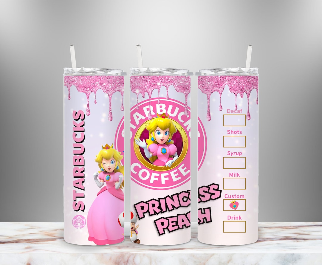 Mario Bros Starbucks Hot & Cold 20 Oz Skinny Tumbler Cup Water Bottle ...