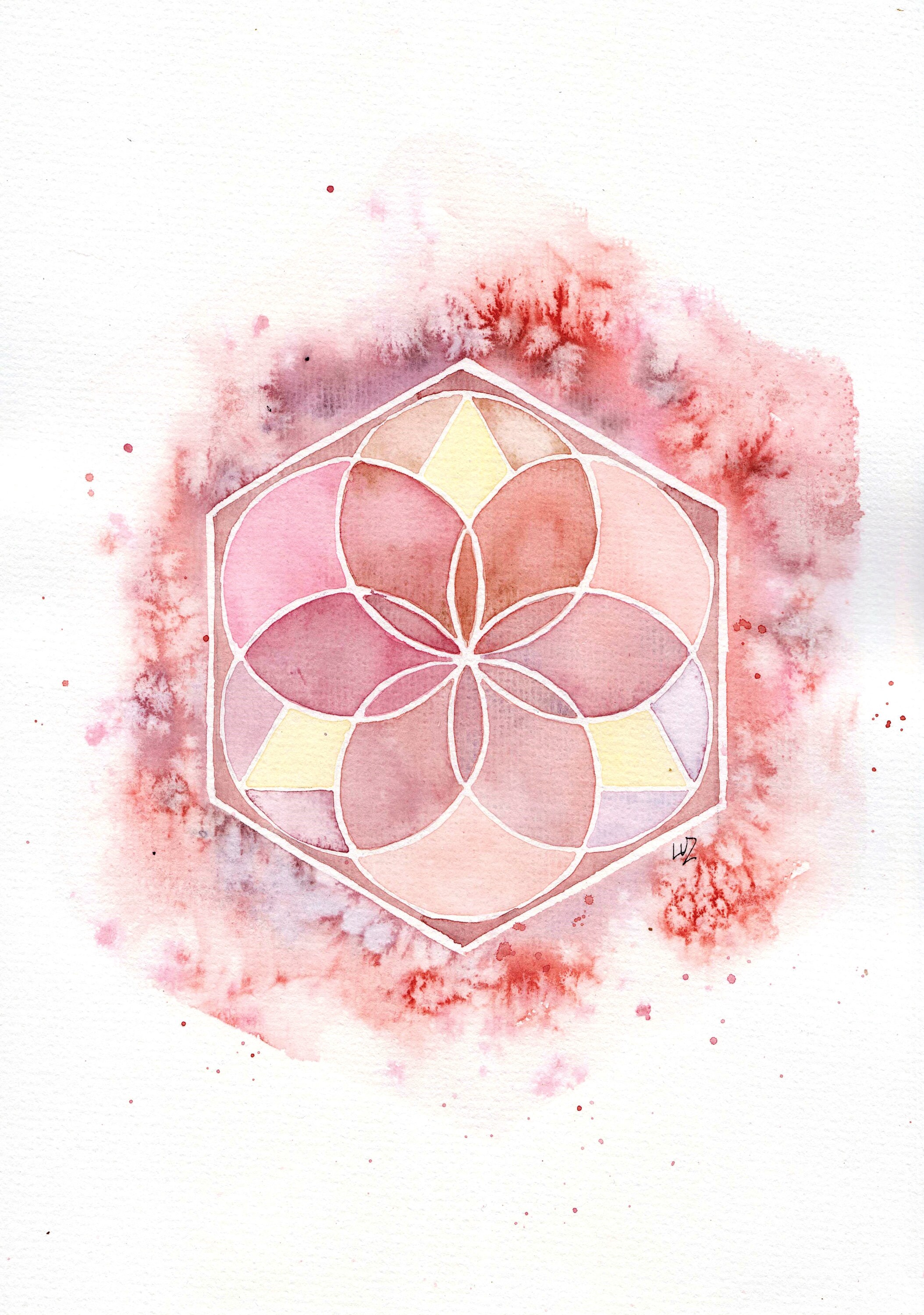 Sacred Geometry Illustration Original Watercolor, Spiritual ...