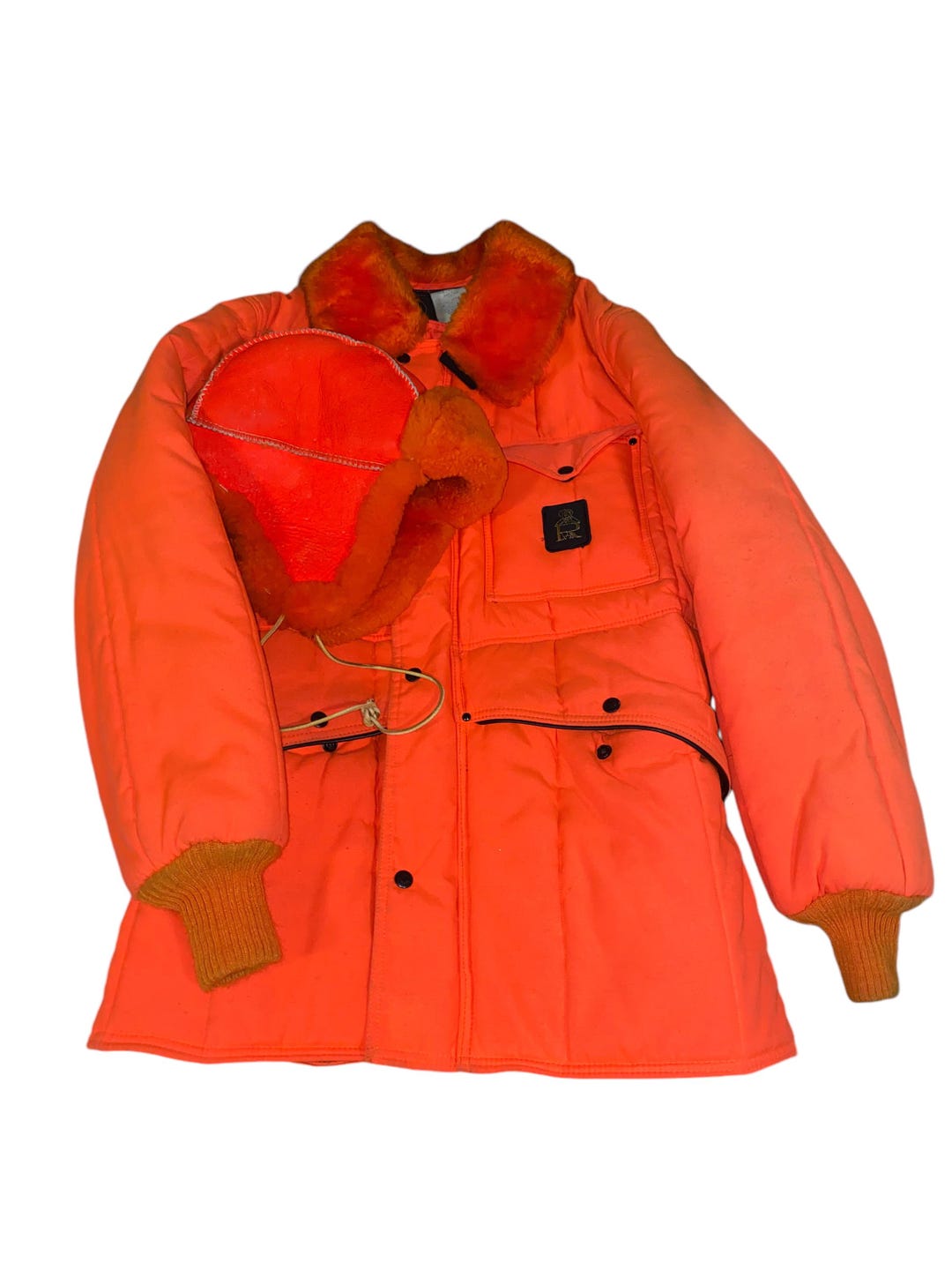 Vintage 70s REFRIGIWEAR Extreme Cold Weather Gear Neon Orange Jacket ...