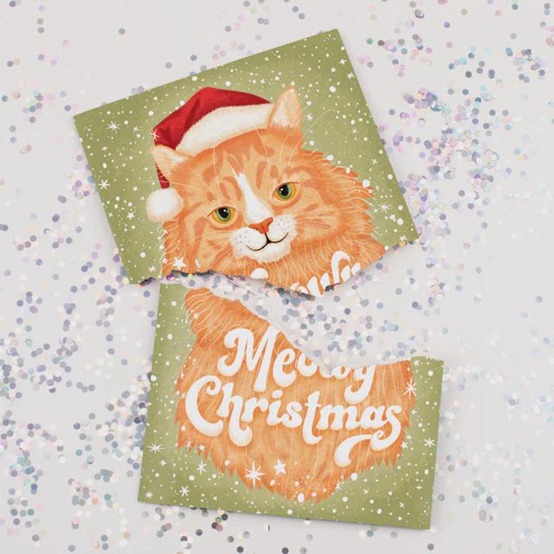 Funny Cat Cards Christmas - Etsy