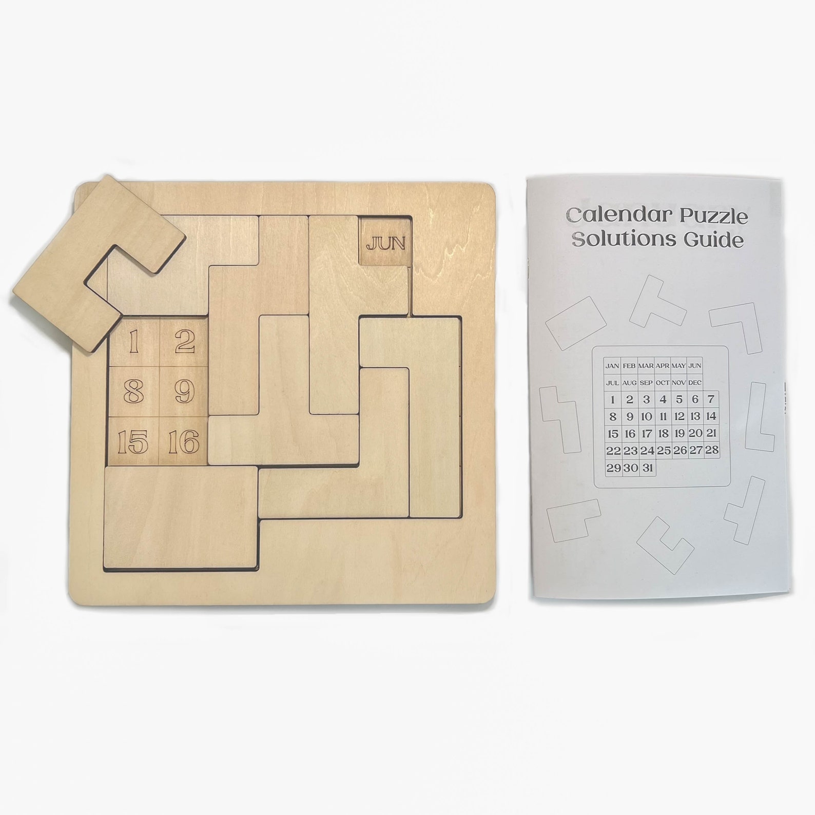 Large Daily Calendar Puzzle (solid Wood) for Coffee Tables, Family ...