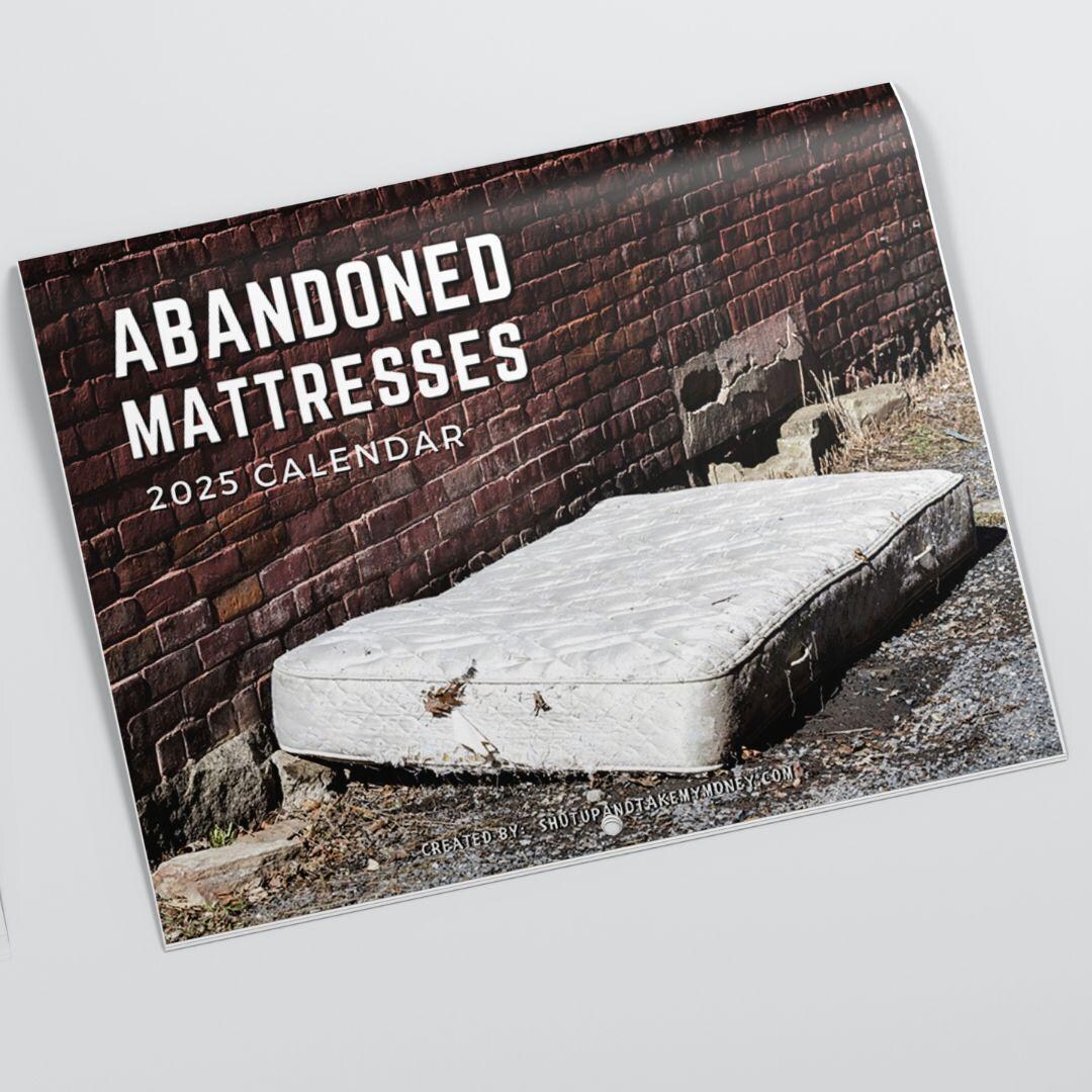 Abandoned Mattresses 2025 Calendar Funny Gag Gift Secret Santa White ...