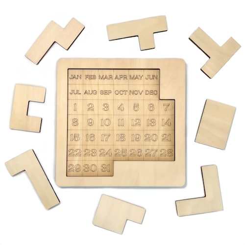 Large Daily Calendar Puzzle solid Wood for Coffee Tables - Etsy