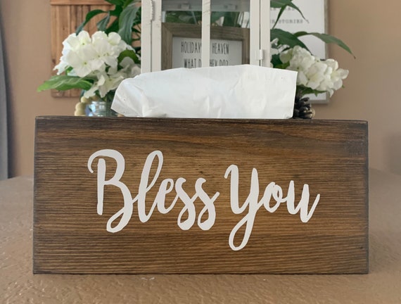 Rectangle Bless You Tissue Box / Handmade Tissue Box Holder / | Etsy