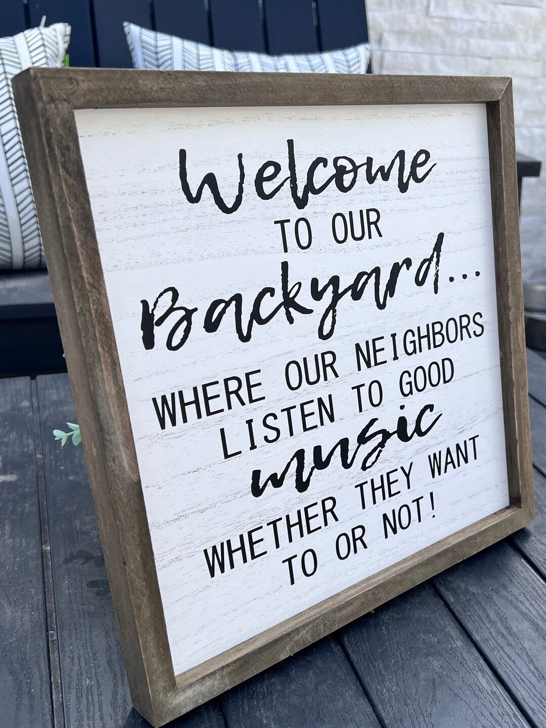 Backyard Decor / Welcome to Our Backyard Sign / Wood Backyard Decor - Etsy