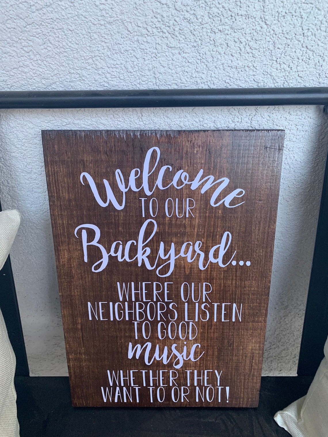 Backyard Decor / Welcome to our Backyard Sign / Wood Backyard | Etsy