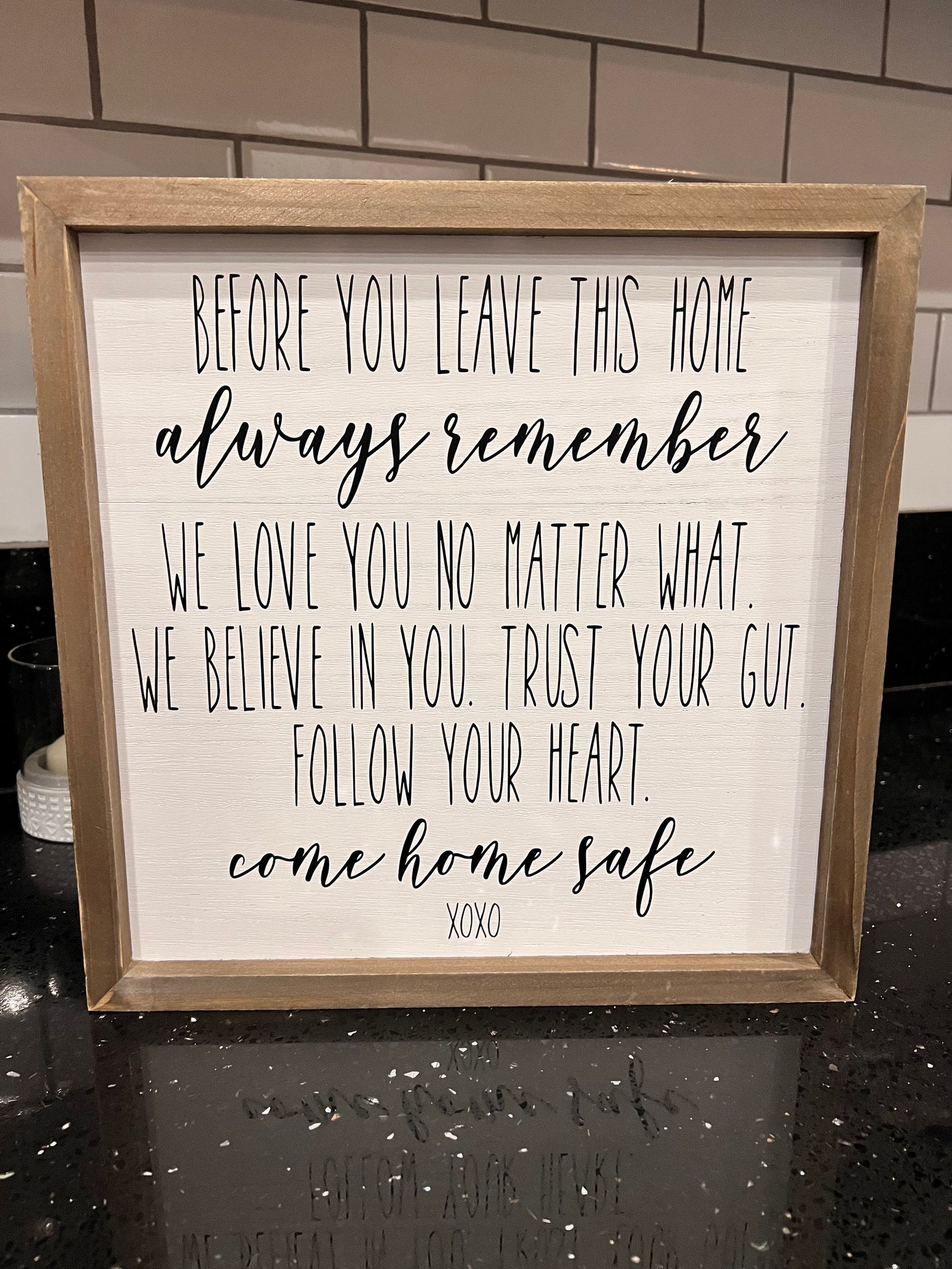 Come Home Safe Sign / Entryway I Love You Decor - Etsy