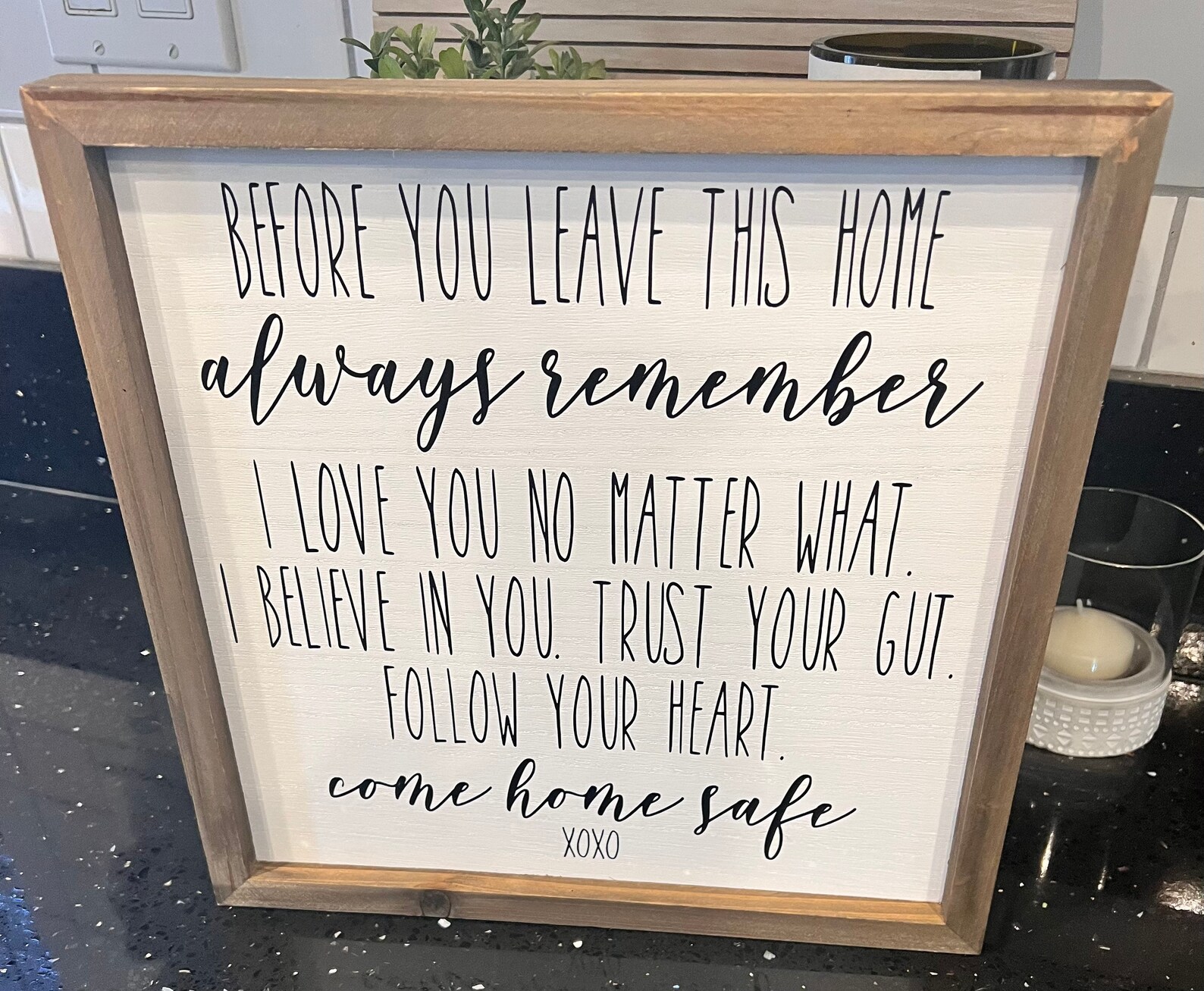 Come Home Safe Sign / Entryway I Love You Decor - Etsy