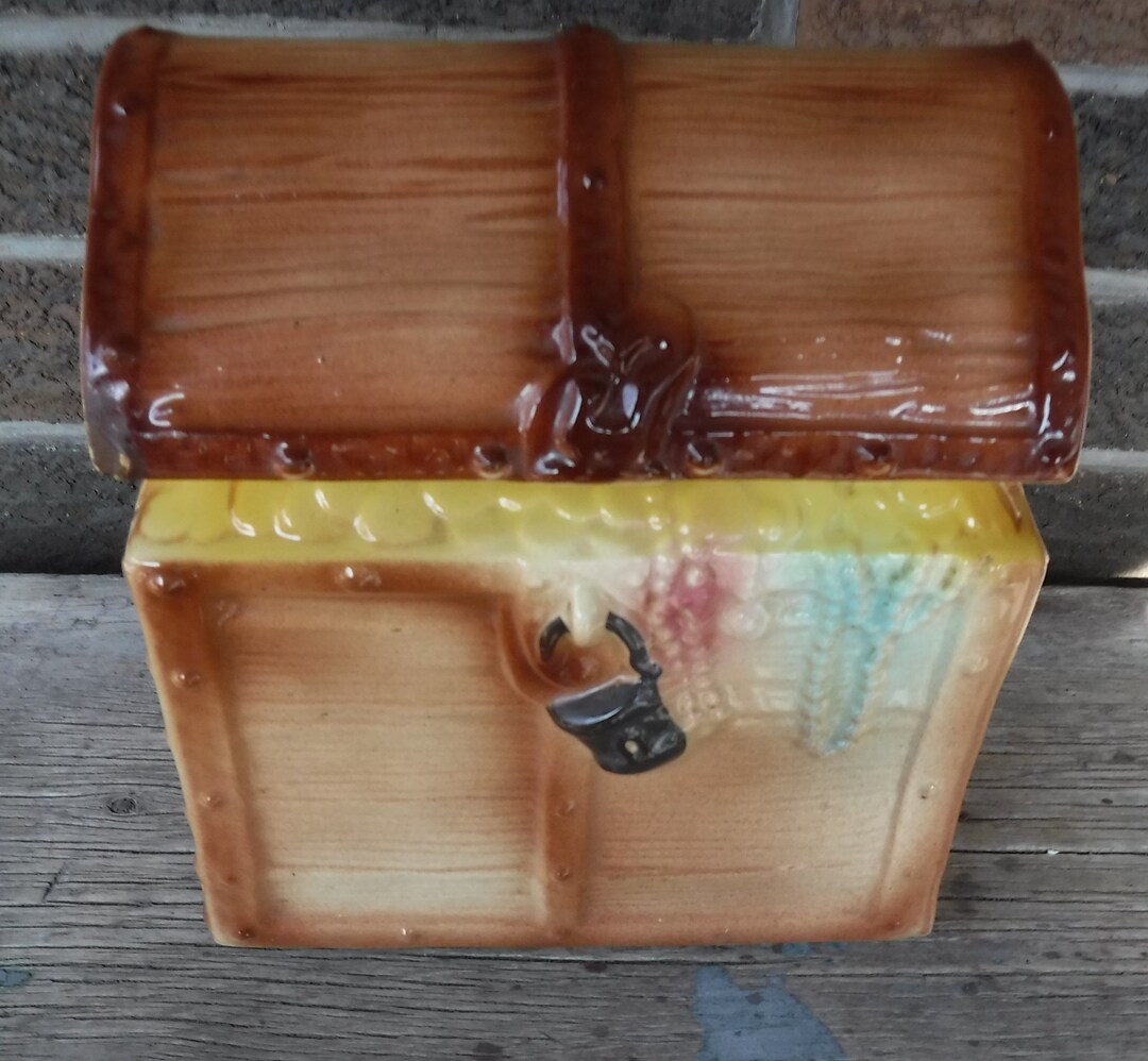 Vintage American Bisque Treasure Chest Cookie Jar - Etsy