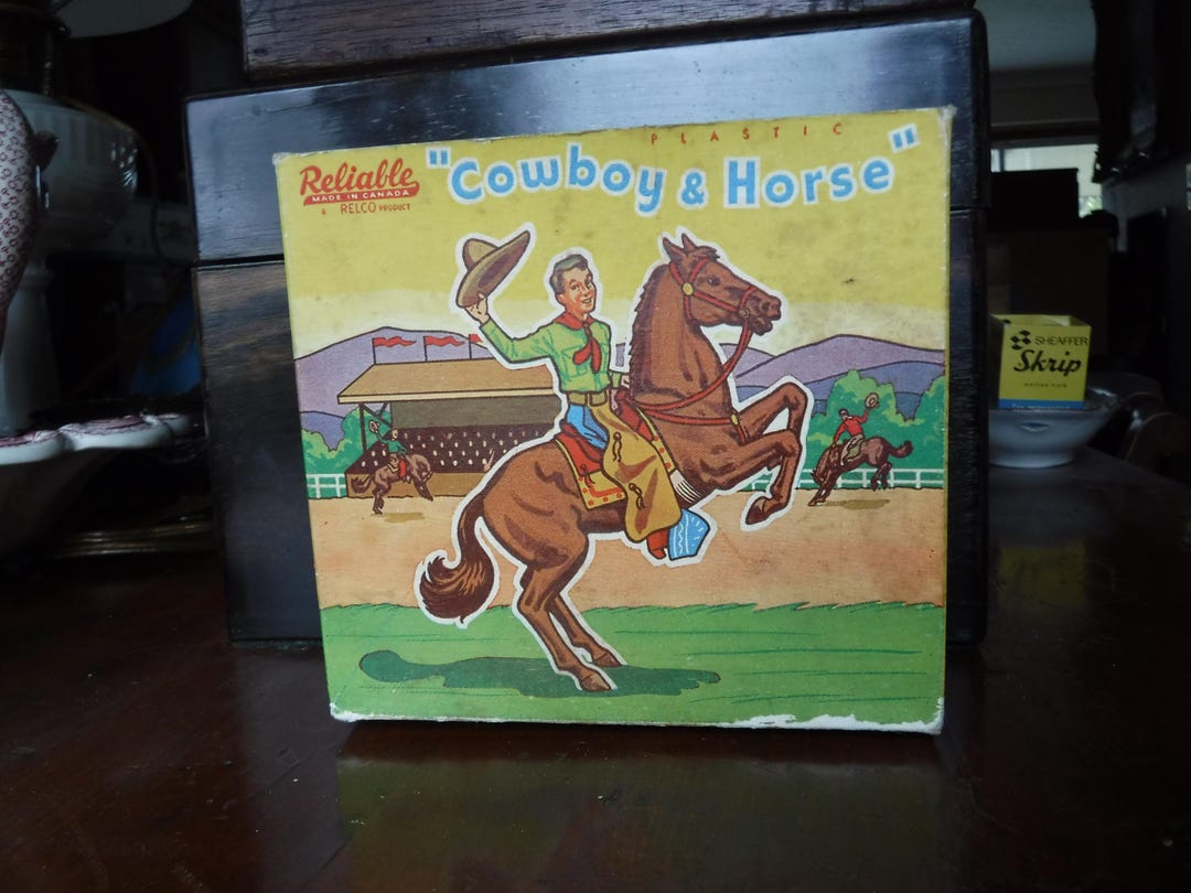 Vintage Reliable " Cowboy & Horse" Toy in the Original Box - Etsy