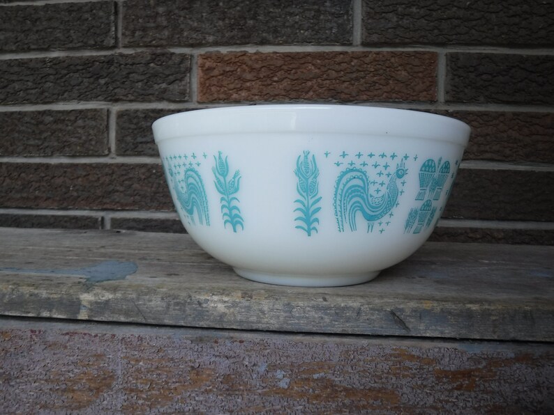Vintage Pyrex Amish Butterprint Turquoise Mixing Bowl Nesting Bowl 403 ...