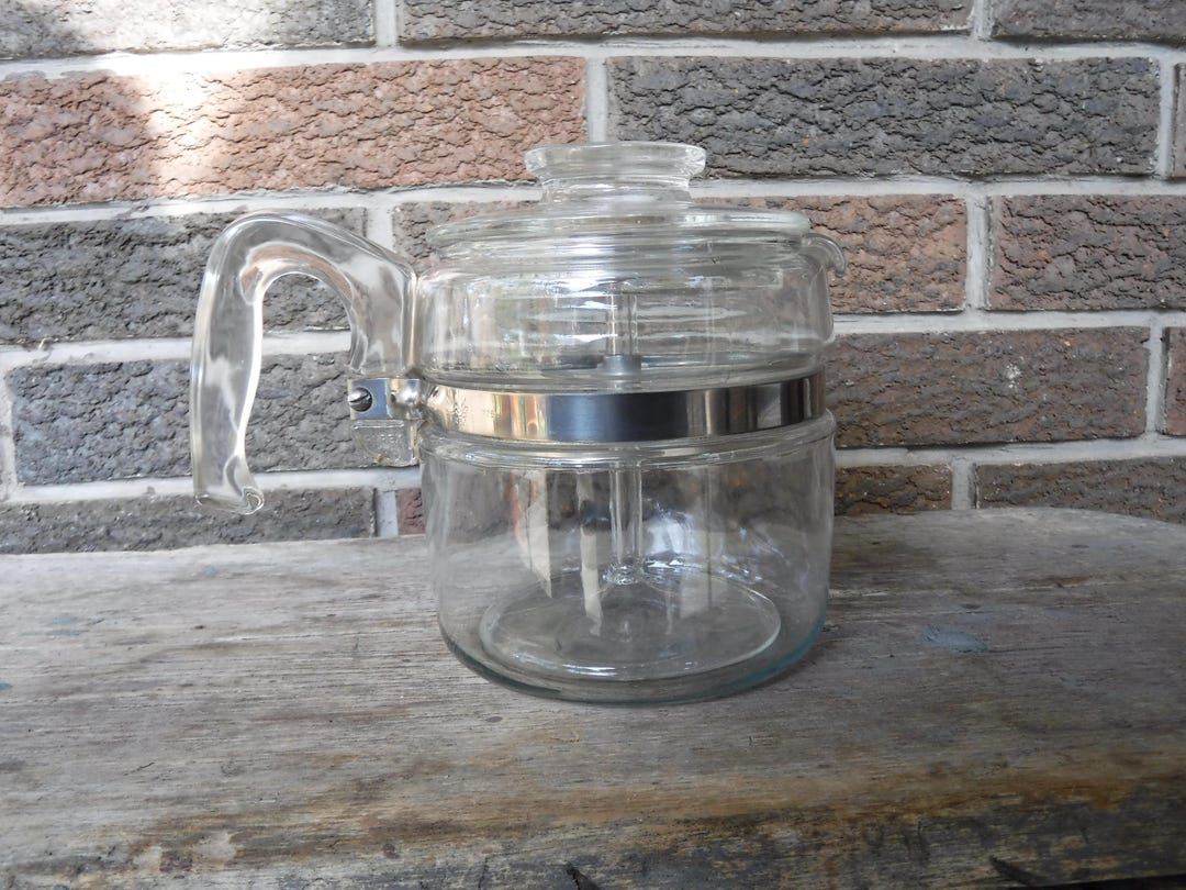 Vintage Pyrex Flameware Glass Coffee Pot Percolator Complete 4 Cup ...