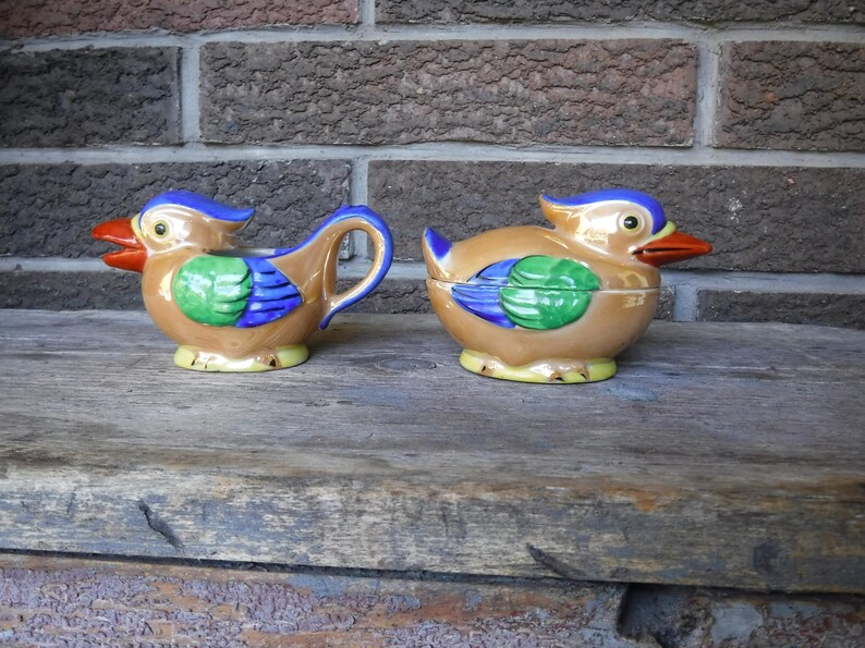 Vintage Marilyn Derrin Art Deco Noritake Luster Ware Sugar and Creamer ...