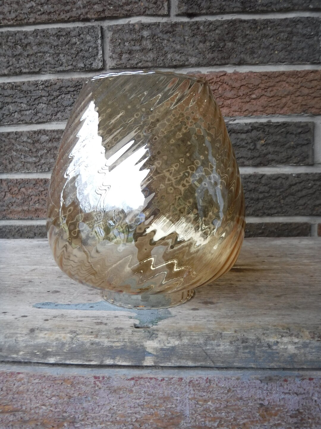Amber Glass Light Lamp Shade - Etsy