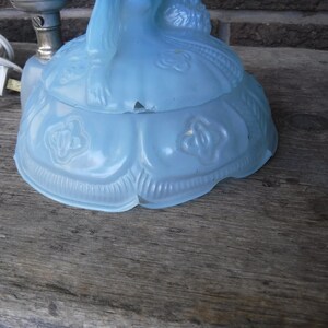 Art Deco Lady Boudoir Lamp Blue With Lady Trinket Dish - Etsy